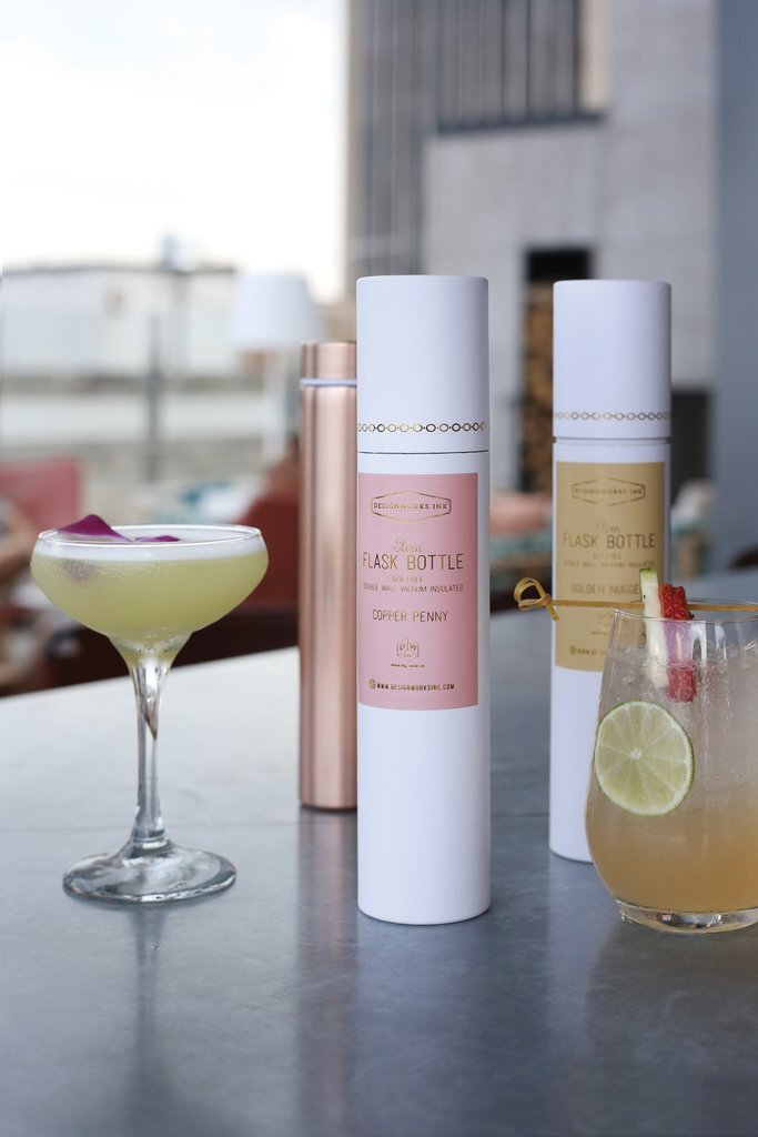 DesignWorks Slim Flask Gold